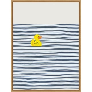 Yellow Duck Afloat by Little Dean Framed Canvas Wall Art - Bed Bath ...