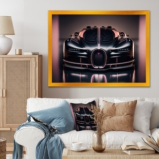 Designart "Futuristic Bugatti Design In Black And Magenta III" Exotic ...