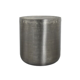 Hammered Hand Crafted Drum Shaped Accent Table - 22" Gray - Bed Bath ...
