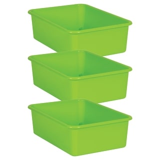 Teacher Created Resources Lime Large Plastic Storage Bin, Pack of 3 ...