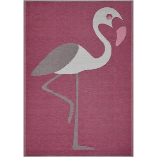 Tropical Flamingo Indoor / Outdoor Area Rug - 5'x7' - Bed Bath & Beyond ...