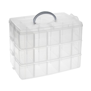 3-Tier Plastic Craft Storage Containers with 30 Compartments, 40 ...