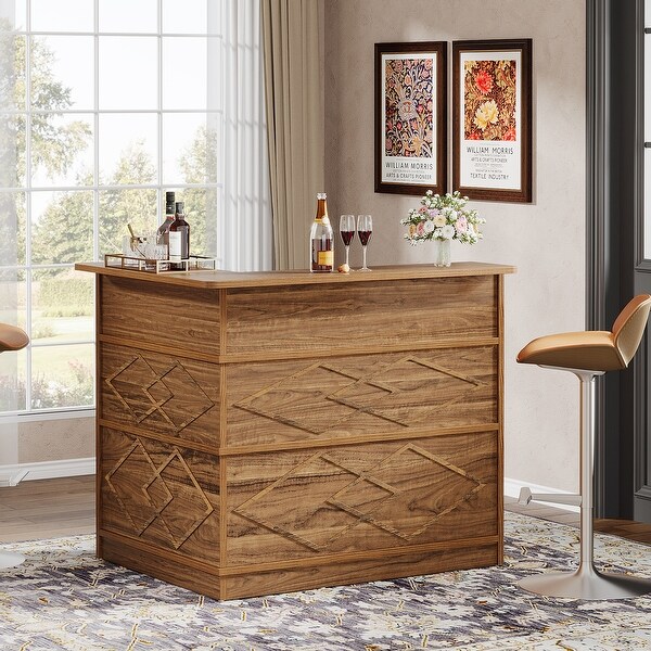 L shaped bar Cabinet 4 tier Liquor Bar Table with Storage for Kitchen Brown N A Bed Bath Beyond 42055196