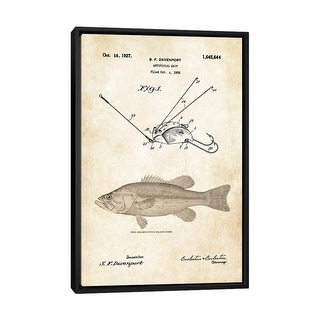 iCanvas "Largemouth Bass Fishing Lure" by Patent77 Framed Canvas Print ...