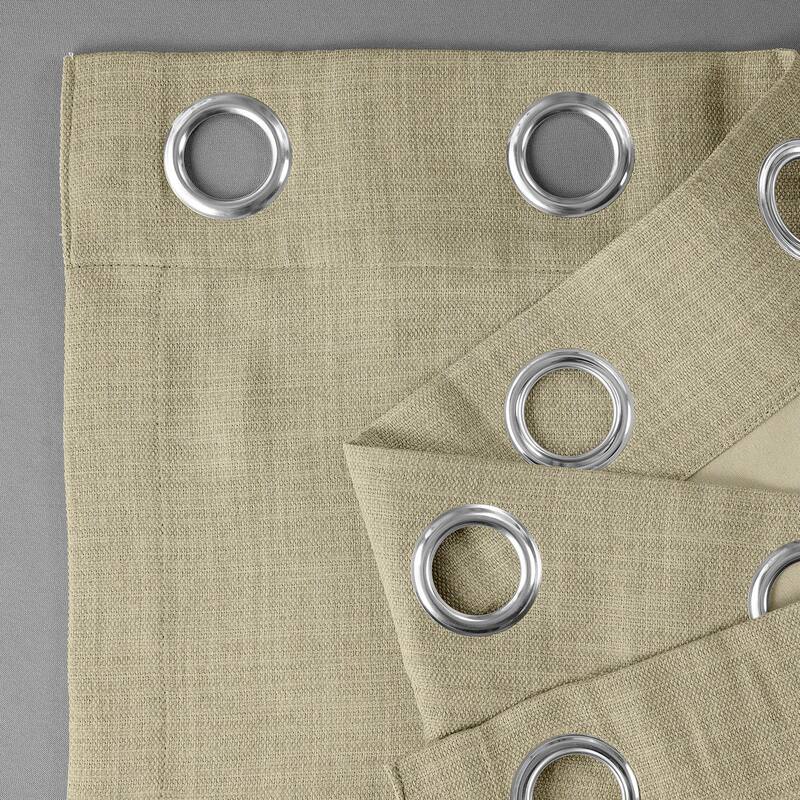 Exclusive Fabrics Grommet Textured Faux Linen Room Darkening Curtains ...