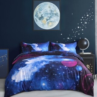 Star Blue Sky Moon Night Duvet Cover Purple Starry Pattern - Bed Bath ...