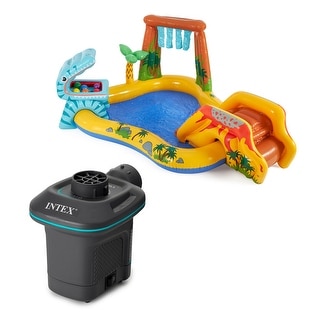 Intex 120V Electric Air Pump & Intex Inflatable Dinosaur Play Center ...
