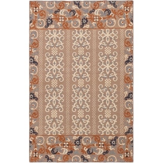 ECARPETGALLERY Flat-Weave Tamar I Tan Wool Tapestry Kilim - 5'6 x 8'6 ...