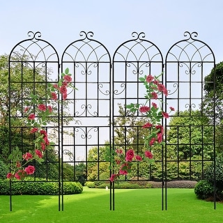 JASIWAY 4 Pack Metal Garden Trellis, Black - Bed Bath & Beyond - 37463753