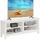 TV Stand for 65 Inch, White Wood Cabinet with 4 Shelves, Fits 50-65 ...