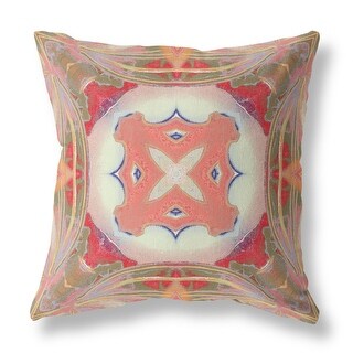 Pastel Floral Squares Indoor Outdoor Zippered Pillow - Bed Bath ...