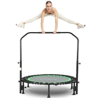 40" Foldable Mini Trampoline Max Load 450lbs, Fitness Trampoline with ...