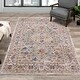 Madelyn Collection - Multi Colour Medallion Border Rug - Bed Bath ...