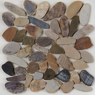 Pebble Mosaic Tile in Earthy Blend - 12.125 x 12.125 - 12.125 x 12.125 ...