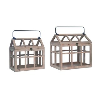 Transpac Wood 14.13 in. Brown Spring Rustic Decor Container Set of 2 ...