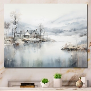 Designart "Grey And Beige Modern Scandinavian Scenery Silence" Modern ...