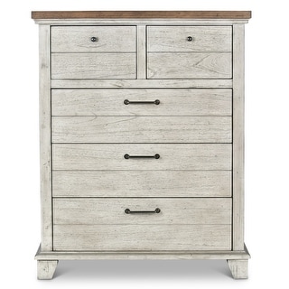 Bear Creek Farmhouse 5 Drawer Bedroom Chest, Maple and Whitewashed Gray ...