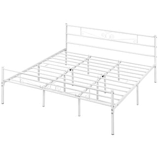 13 inch Classic Metal Bed Frame with Headboard Mattress Foundation ...