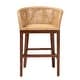 Papua Modern Bohemian Natural Rattan and Acacia Wood Counter Stool ...