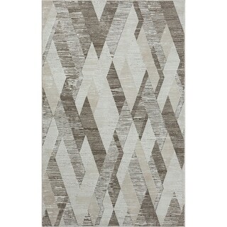 HomeRoots 9' x 12' Gray Geometric Area Rug - 2'3" x 12' Runner - Bed ...