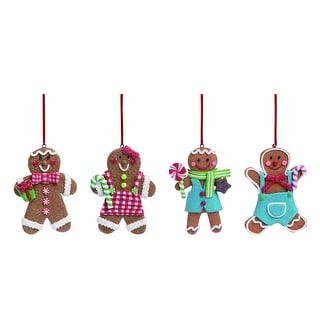 Transpac Artificial 5 in. Multicolor Christmas Gingerbread Glitter ...