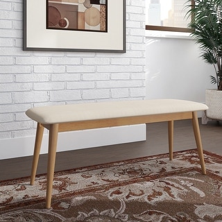 Ribe Mid-Century Modern Tapered Upholstered Dining Bench - Bed Bath ...