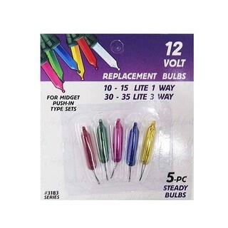 25-Count Multi-Color Push-In Mini Christmas Replacement Bulbs, 12 Volt ...