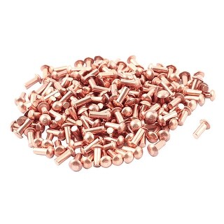 200 Pcs 3/32" x 1/4" Round Head Copper Solid Rivets Fasteners - Bed ...