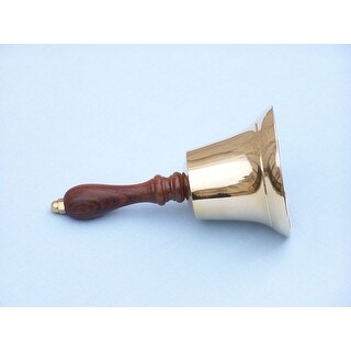 Brass Plated Hand Bell 9" - Brass-Brown - 4" L x 4" W x 9" H - Bed Bath ...