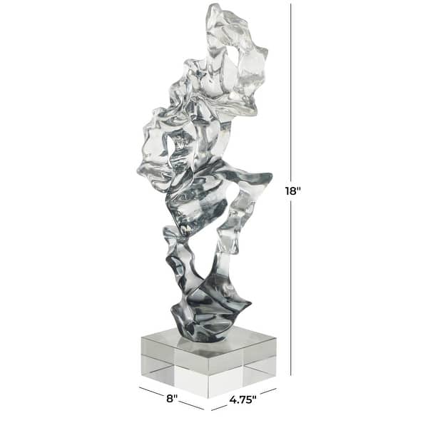 Clear Glass Handmade Freeform Abstract Decorative Sculpture with Clear ...