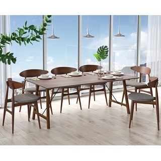 Modrest Oritz Prospect Mid-Century Modern Walnut Dining Set - Bed Bath ...