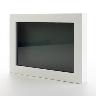 White 8x12 Wood Shadow Box with Green Acid-Free Backing - With 11/16 ...