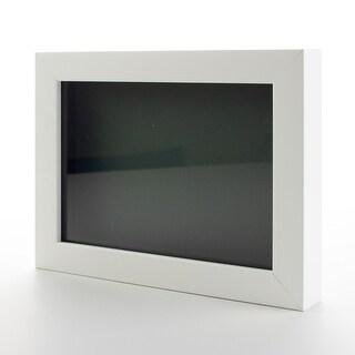 White 8x8 Wood Shadow Box with Green Acid-Free Backing - With 11/16 ...