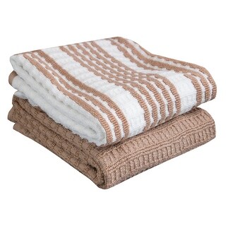 T-fal Solid & Stripe Waffle Terry Kitchen Towel, (Set of 2) - Bed Bath ...