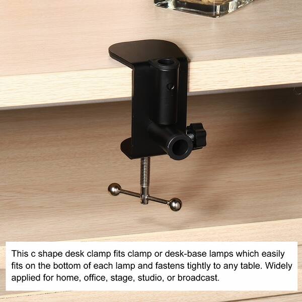 0.49" Hole Dia Universal C-Clamp Table Lamp Mic Arm Mount Desk Clamp ...