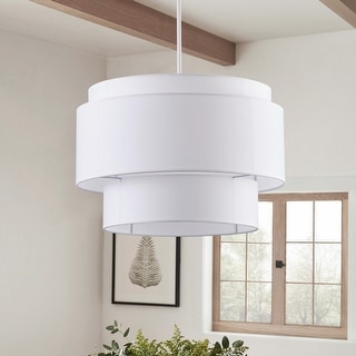 Modern Beige 4-Light Fabric Shade Pendant Light Fixture for Kitchen ...