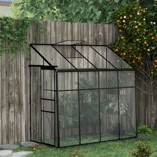 8' x 4' Walk-in Polycarbonate Greenhouse with Rain Gutter, Foundation ...