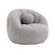 HOMEFUN Boucle Upholstered Round Lazy Cozy Bean Bag Chair With a Pillow ...