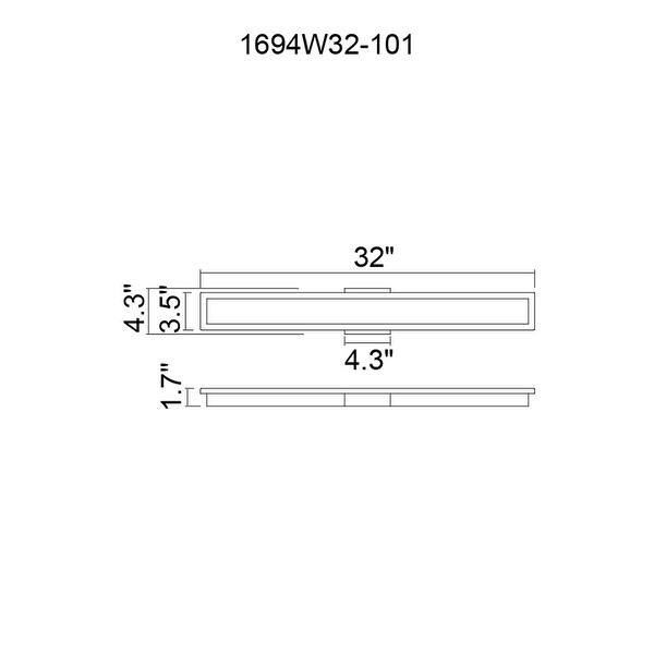 Malibu Integrated LED 32in Black Outdoor Wall Light - Bed Bath & Beyond ...