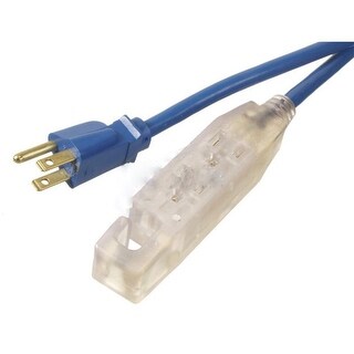 118.11 in. Blue Plastic Lighted Triple Outlet Cable American ...