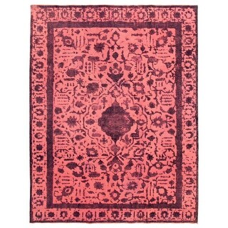 ECARPETGALLERY Hand-knotted Color Transition Salmon Wool Rug - 7'4 x 10 ...