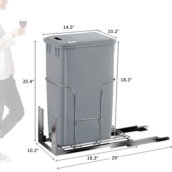 Moasis 43 QT Cabinet Pull-out Trash Bin with Lid - 43QT - Bed Bath ...
