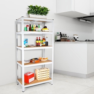 5 Tier Heavy Duty Metal Adjustable Garage Storage Utility Rack Shelves ...