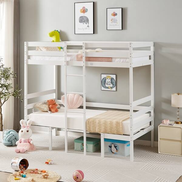 bunk bed with seating underneath