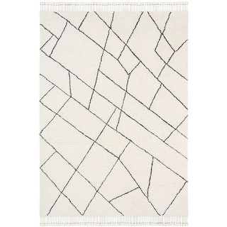 Himani Abstract Pattern Berber Wool Shag Rug - Bed Bath & Beyond - 40313120