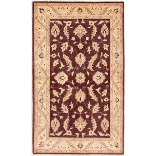 ECARPETGALLERY Hand-knotted Chobi Finest Dark Burgundy Wool Rug - 3'10 ...