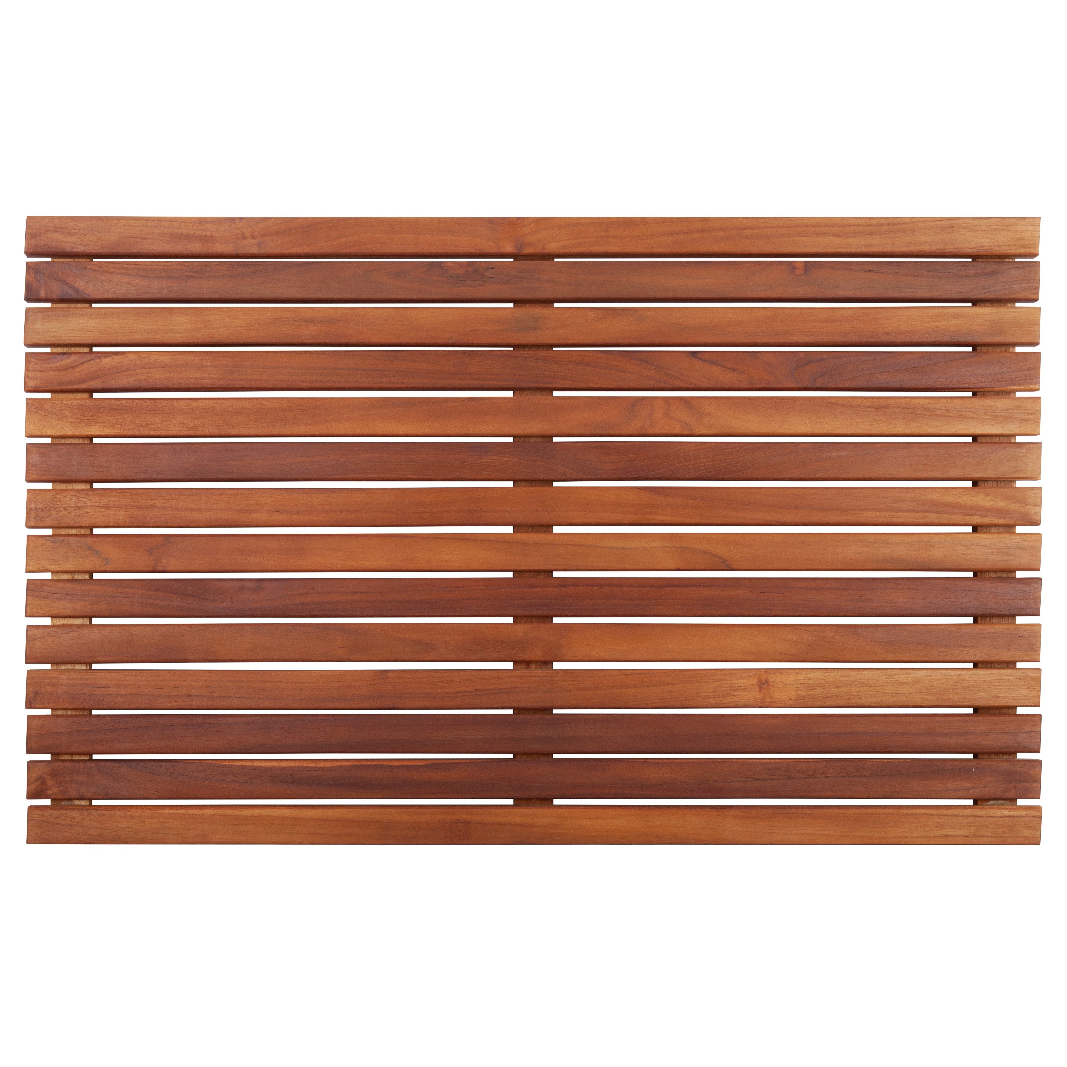 Teak Slatted Brown Wood Shower Mat On Sale Bed Bath And Beyond 15341204