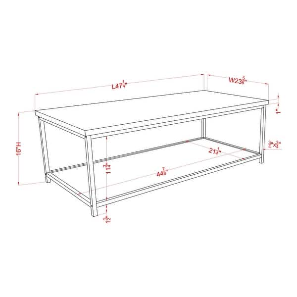 Vandy Contemporary 47-inch Wood 1-Shelf Coffee Table by Furniture of ...