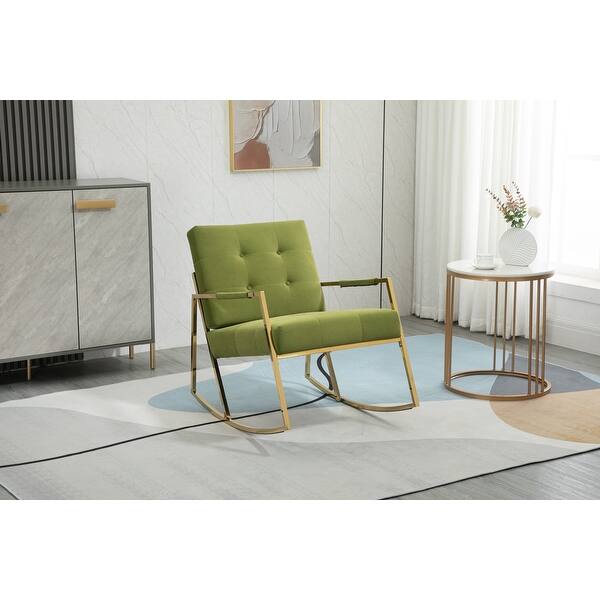 Velvet Fabric High Back Livingroom Ergonomic Chair Metal Frame Arm ...