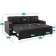 Perry Modern Reversible Sectional Sofa with Storage Chaise, Pullout ...